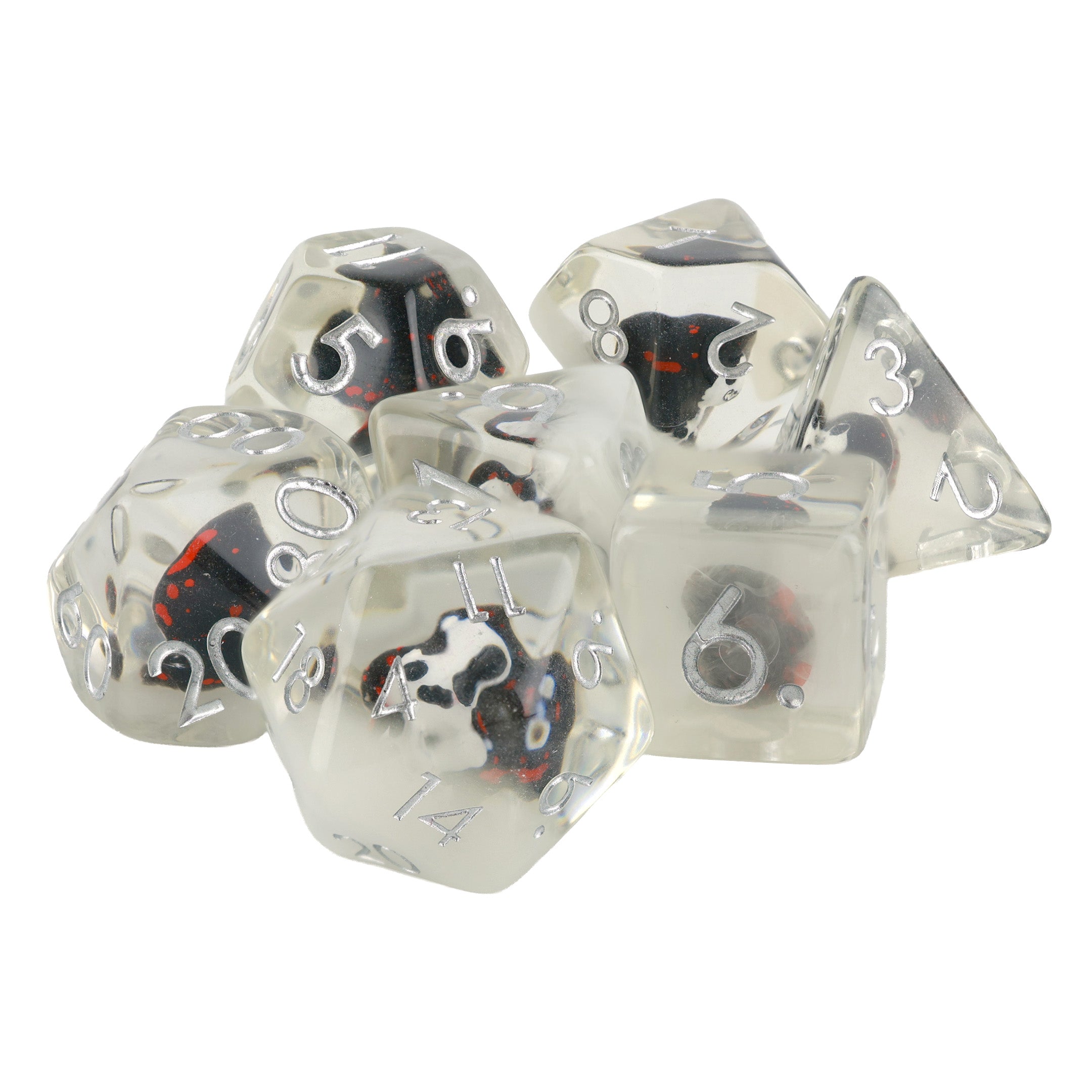 Boo! Ghost Dice Set - Spooky White DND Dice UK